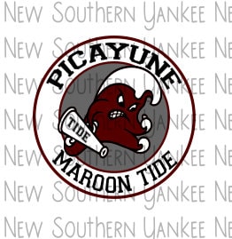 Picayune Maroon Tide Circle PNG File for Sublimation or Print - Etsy