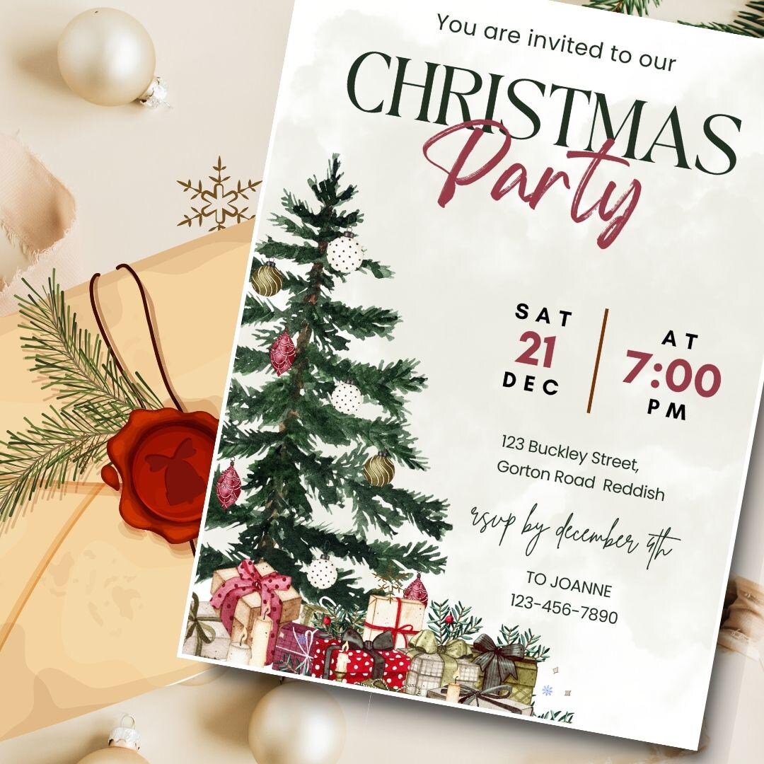 Christmas Party Invitation, Christmas Party Invite,work Holiday Party ...