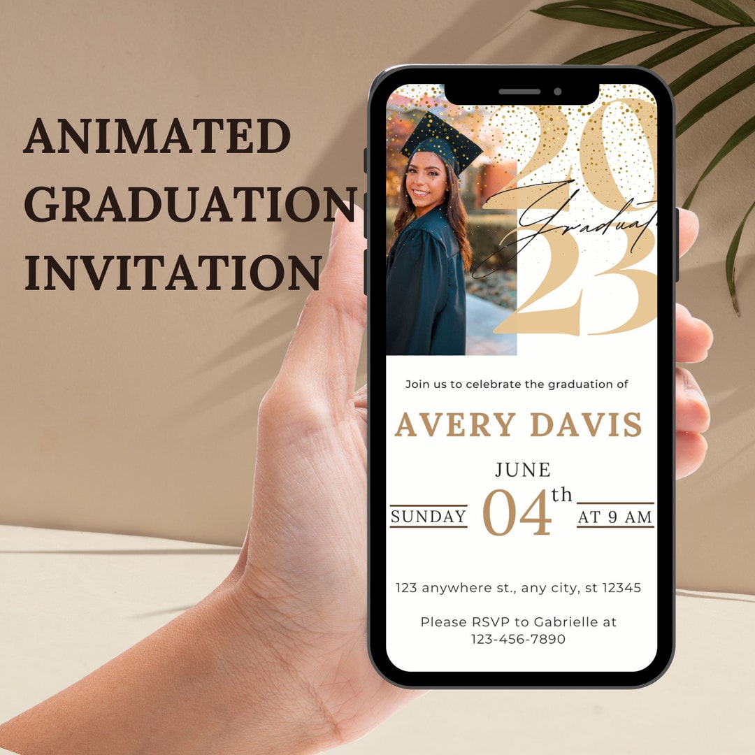 Electronic Graduation Invitation, Modern Graduation Invitation ...