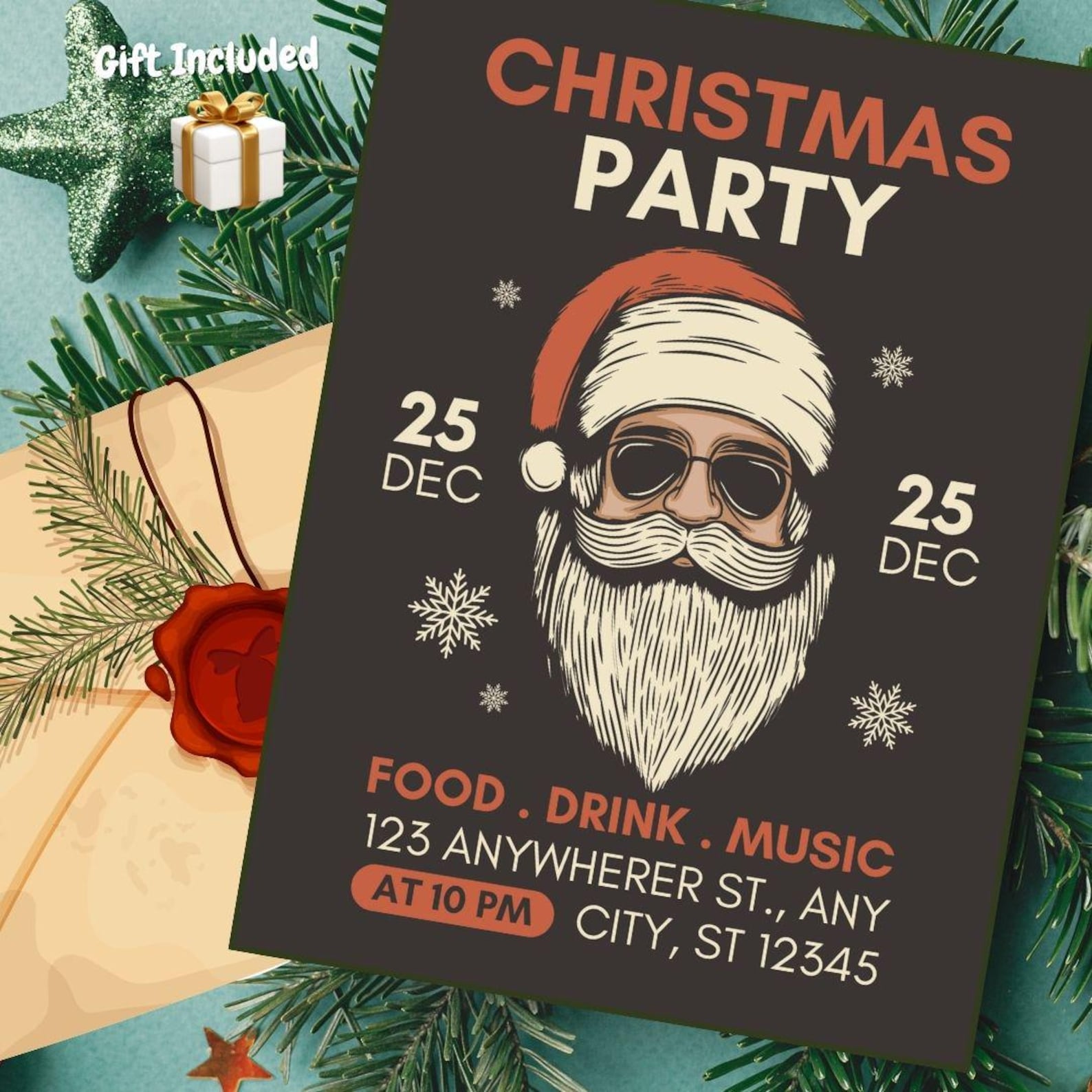 Editable Christmas Party Invitation Christmas Party Invite Christmas ...