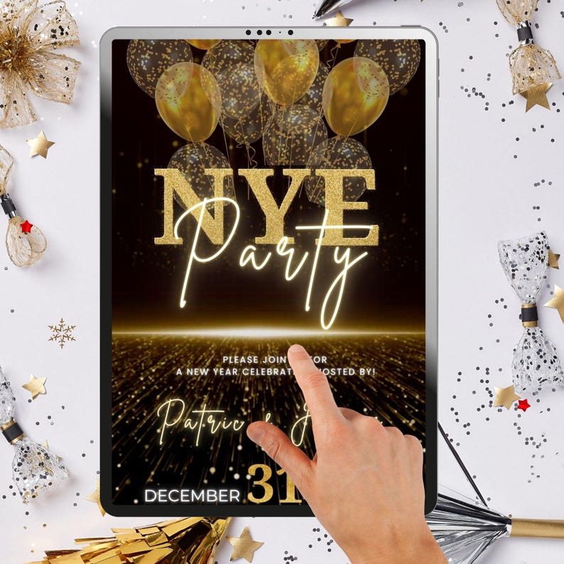 Editable New Year Invitation, 2025 New Year Invitation, NYE 2025 ...