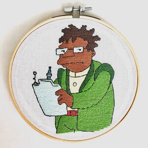 Futurama Hermes Conrad Cross Stitch Embroidery Wall Hanging - Etsy UK