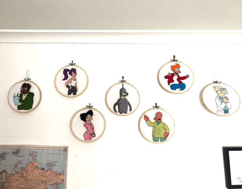 Futurama Hermes Conrad Cross Stitch Embroidery Wall Hanging - Etsy UK