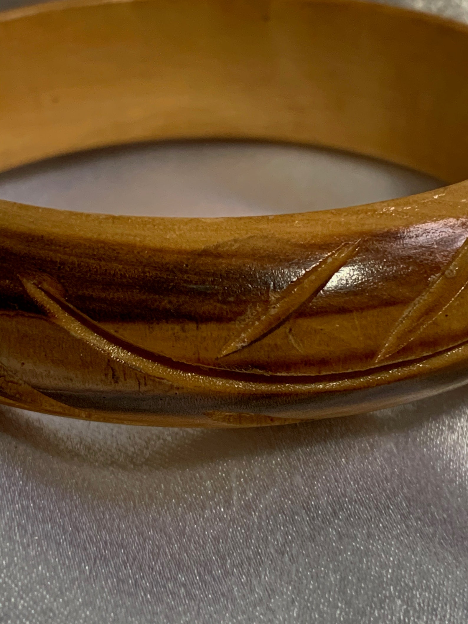 Beautiful Carved Wood Bangle Bracelet! - Etsy