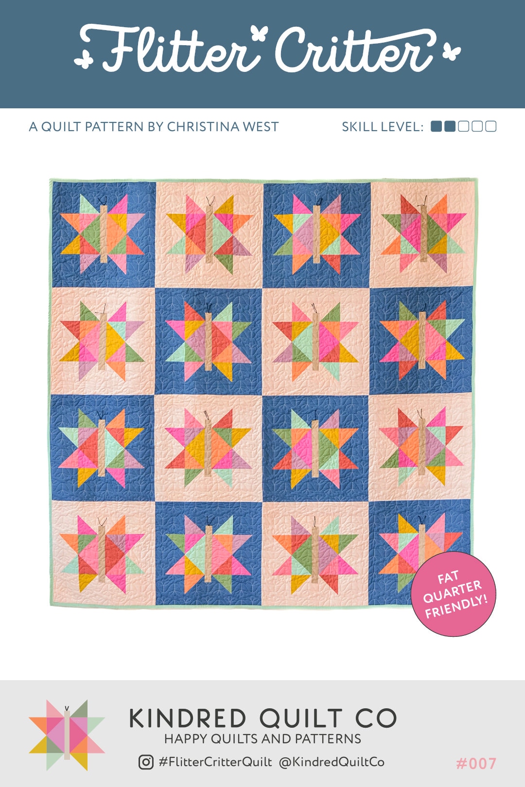 Flitter Critter Quilt PRINTED PATTERN | Butterfly Crib Blanket ...