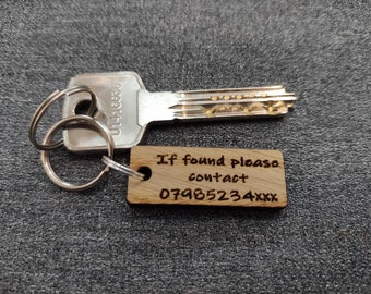 Number Tag Keyring Keychain 3D Printed Children Phone Number Child ...