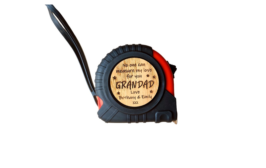 Personalised Oak Veneer Tape Measure | Engraved Gift for Grandad - Etsy