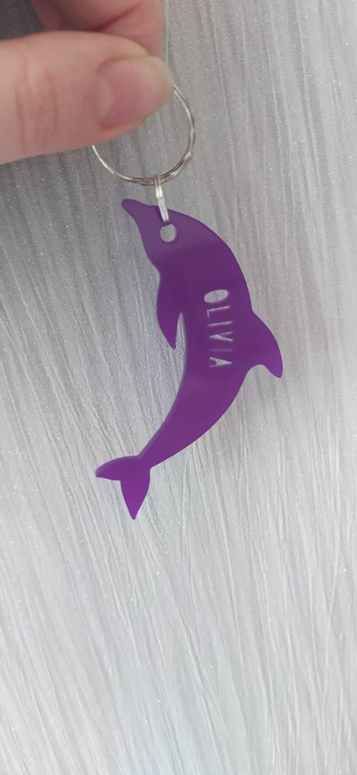 Personalised Dolphin Children's Keychain Keyring Bagtag | Etsy
