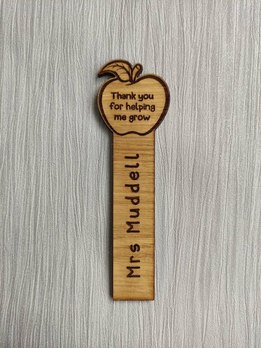 Personalised Thank you bookmark teacher gift | Etsy