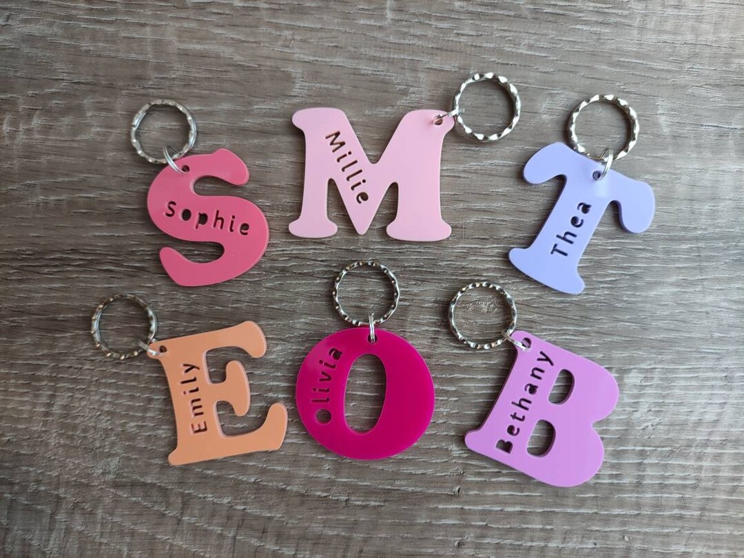 Personalised Individual Letter Keyrings - Etsy