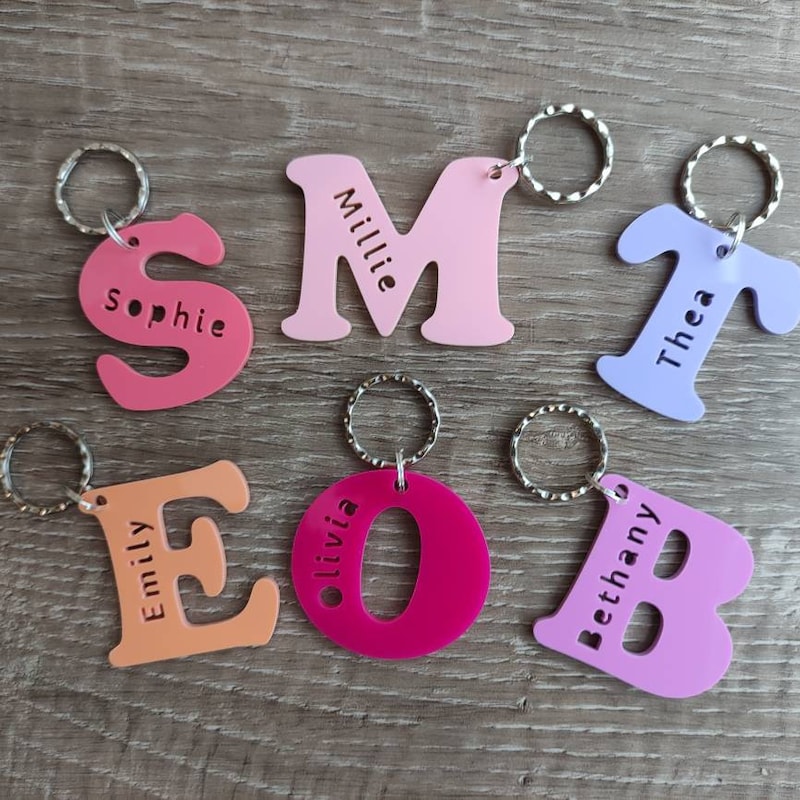 Letter Keyring - Etsy