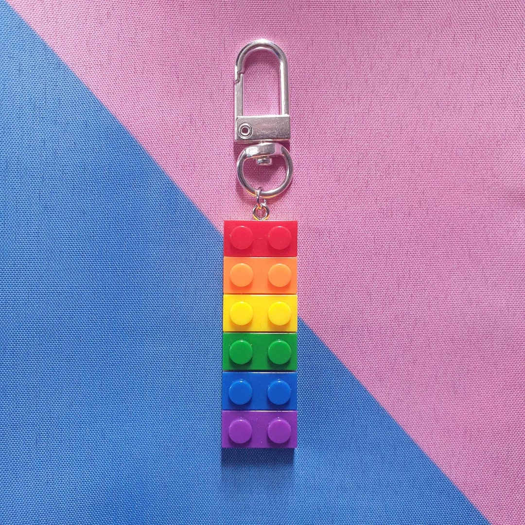 Lgbtq Pride Keyring Building Blocks Gay Flag Key Fob Chain Etsy