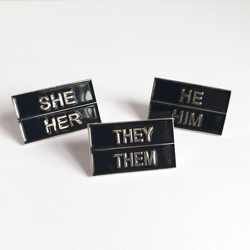 Pronoun Pins - Etsy
