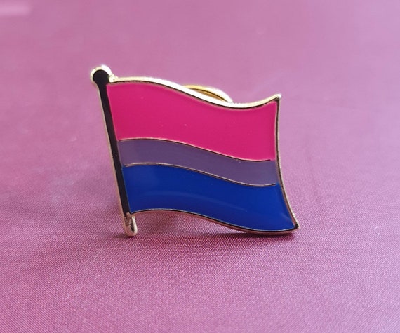 Bisexual Pride Flag Pin Badge Metal LGBTQ - Etsy