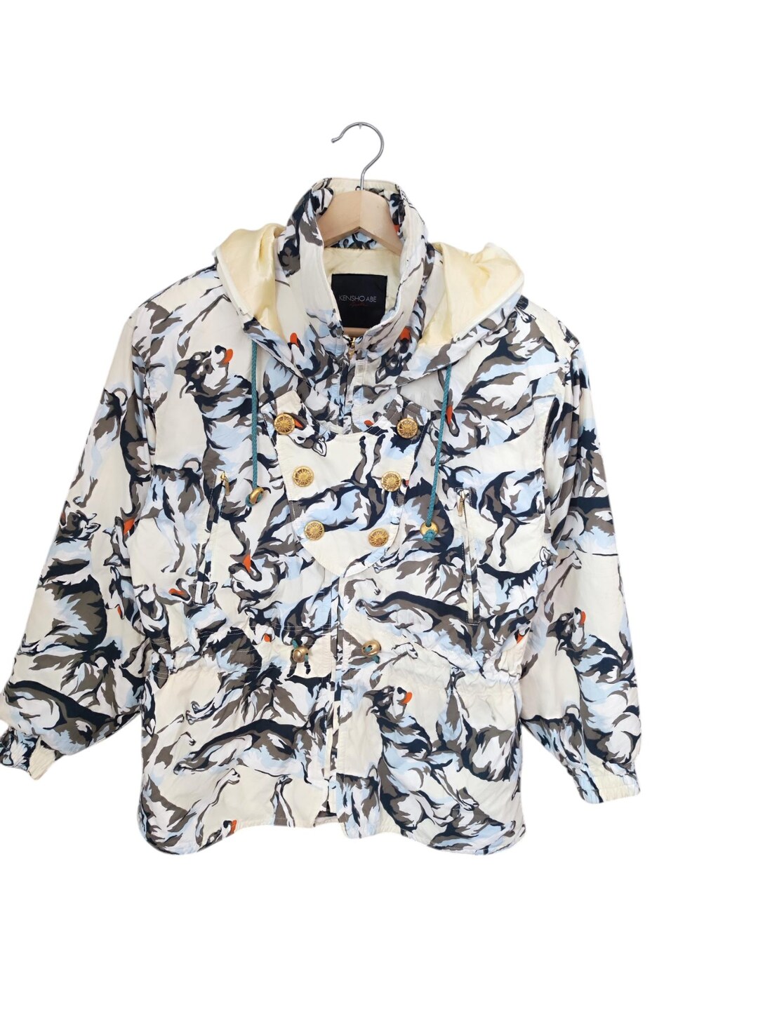 90s Kensho Abe Ski Project Snow Winter Wolf Abstract Kensho Abe Hodie ...