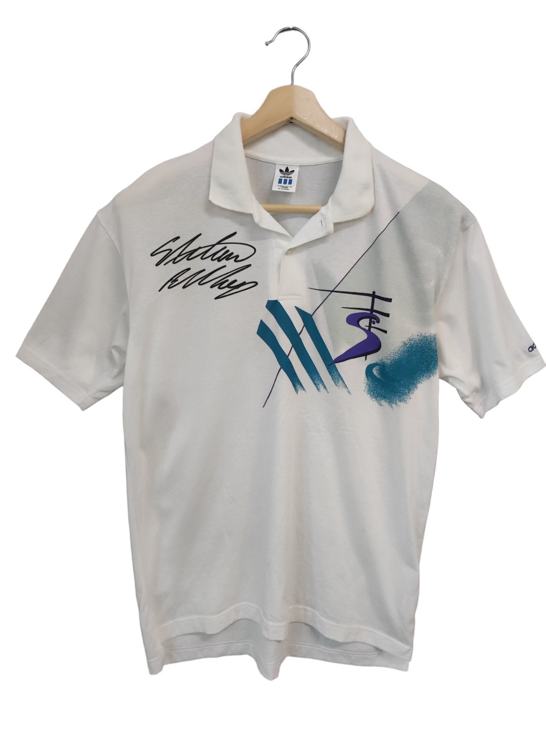 Vintage ADIDAS Stefan Edberg Tennis Polo Shirt Size S / 1990s Tennis ...