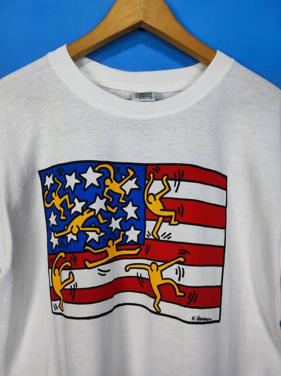 Vintage Keith Haring POP SHOP haring usa flag vintage… - Gem