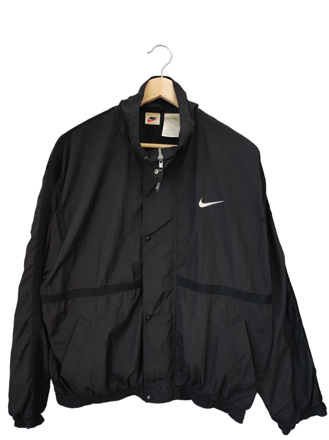 Vintage Nike Swoosh Nike 90s Black Jacket Nike Light Jacket Nike ...