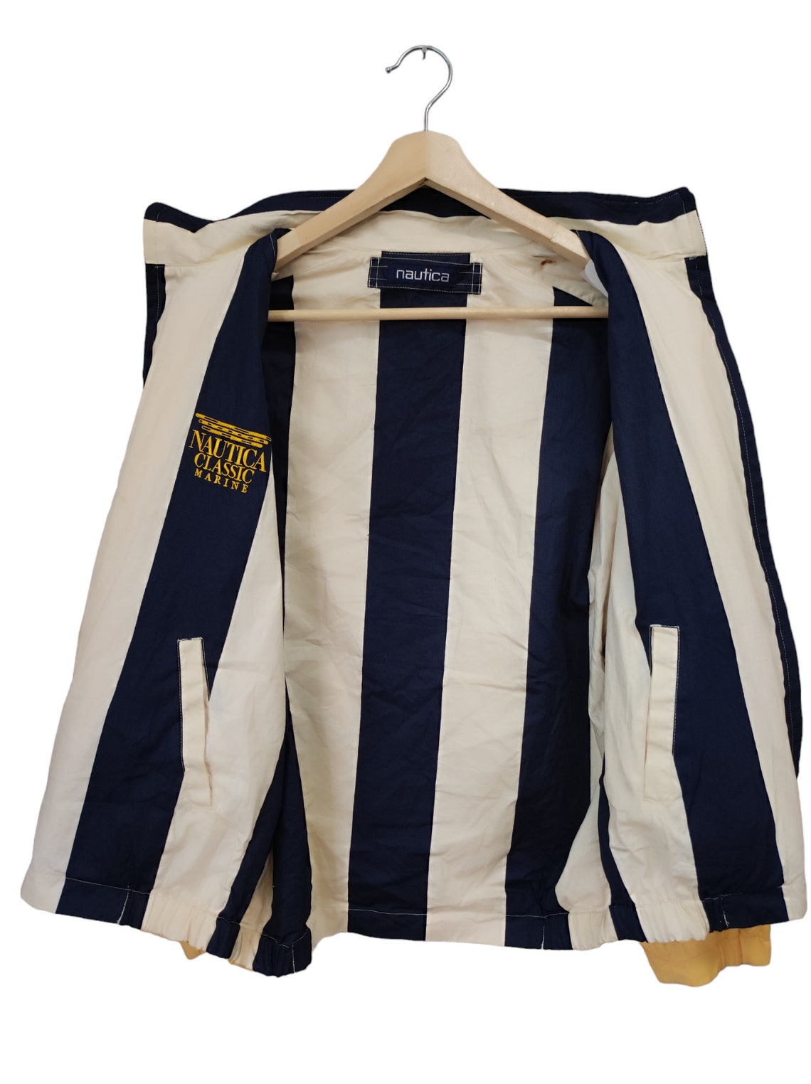 Vintage 90's Nautica Classic Marine Hidden Hooded Jacket Nautical ...