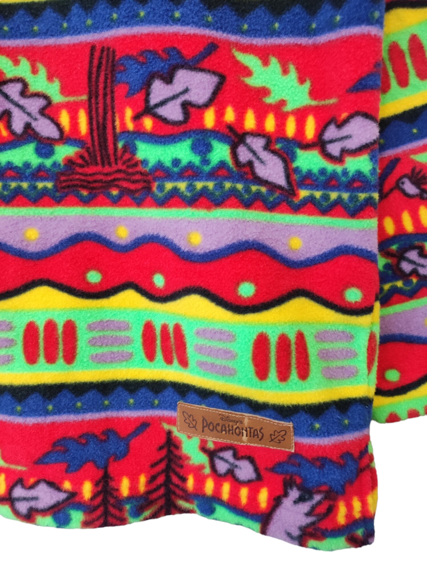 Vintage Disney Disneyland Pocahontas Fleece Abstract Neon Pocahontas ...