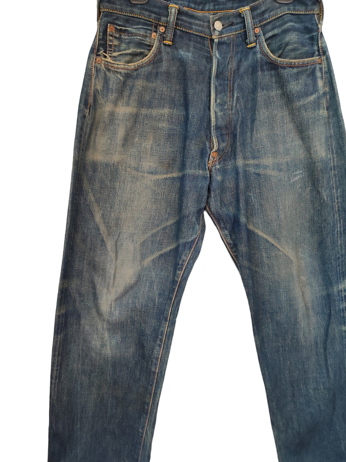 Vintage Evisu Lot 2001 Evisu Yamane Stone Washed Denim Red Selvaged ...