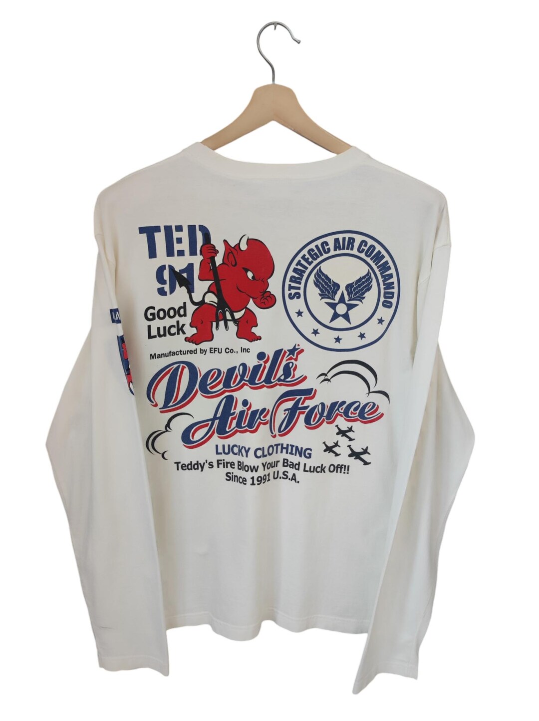 Vintage 90s Ted Company TEDMAN Devil Air Force Lucky Clothing Strategic Air Commando USAF ...