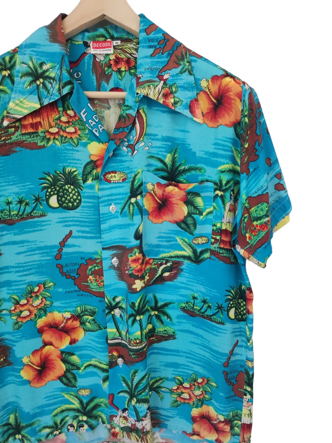 80s Vintage Decode Collection Japan Hawaiian Open Collar Shirts 100% ...
