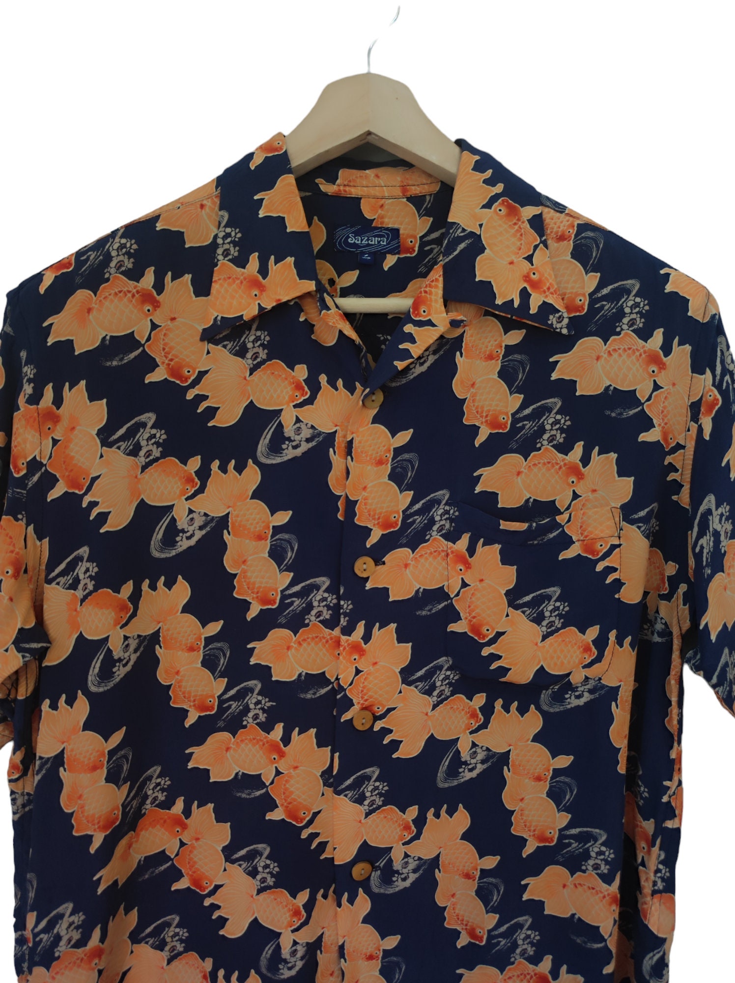 80s Vintage SAVARA Japan Hawaiian 100% Silk Shirt Aloha Scenery Aloha ...