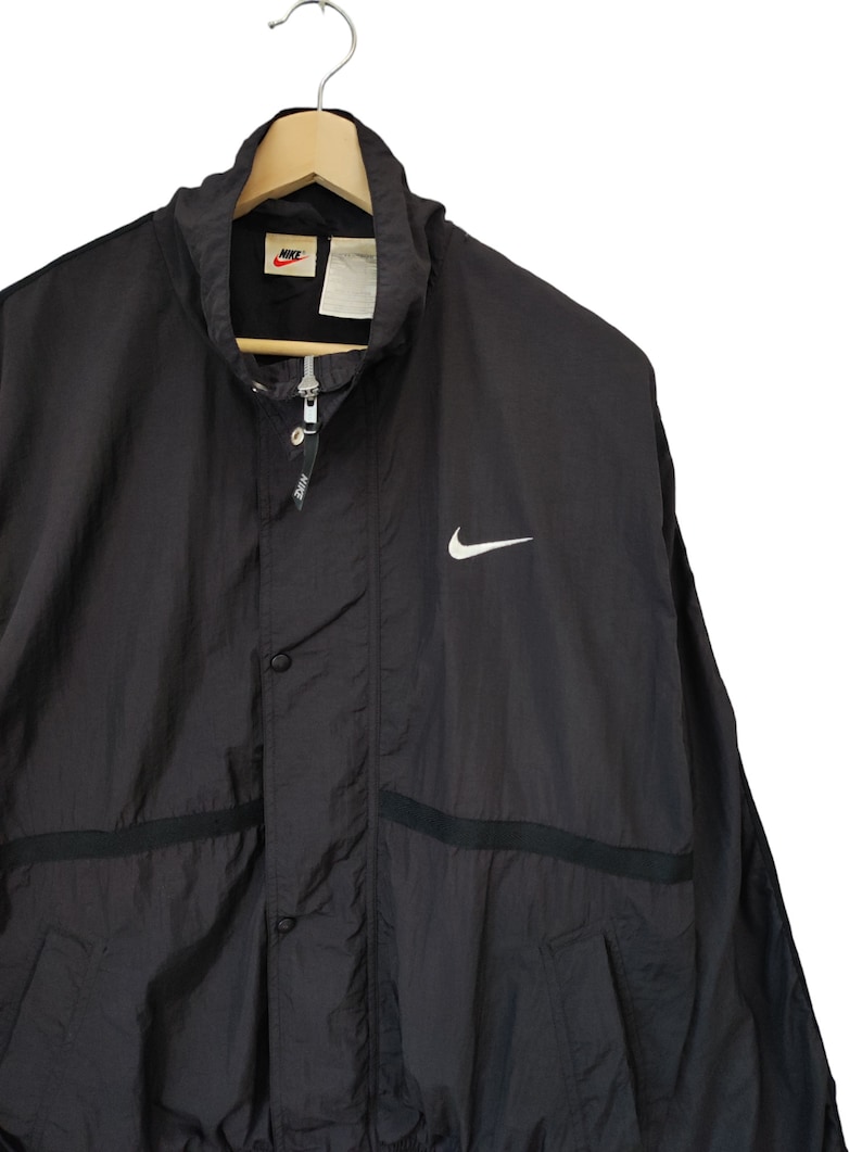 Vintage Nike Swoosh Nike 90s Black Jacket Nike Light Jacket Nike ...