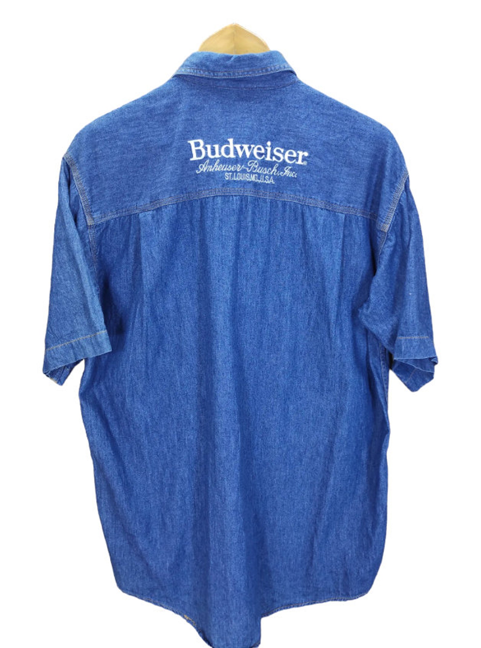 Vintage 1990 Budweiser Budlight Budweiser Chambray Denim Work Wear ...