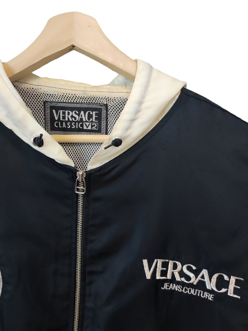 Vintage Versace Classic Versus V2 Nylon Hoodie Versace Jeans Couture ...