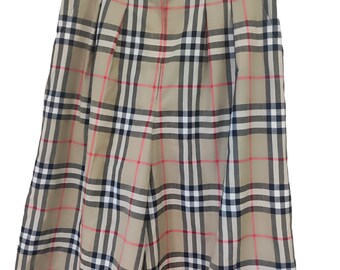 Burberry Skirt Pleated Lined Wool Classic Vintage Nova Check Burberry Skirt Pleated Lined Wool Classic Vintage Nova Check