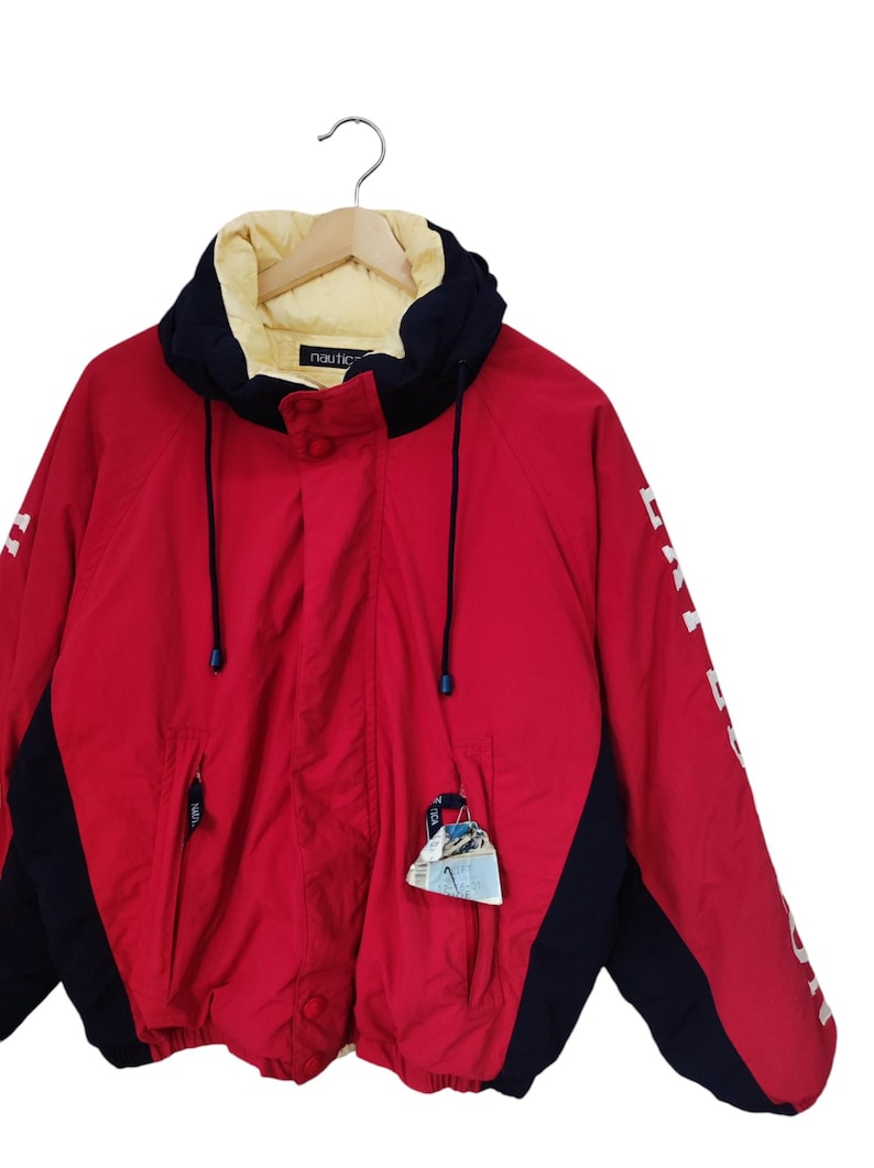Vintage 90's Nautica Challenge Men's Hidden Hooded Jacket Nautical ...