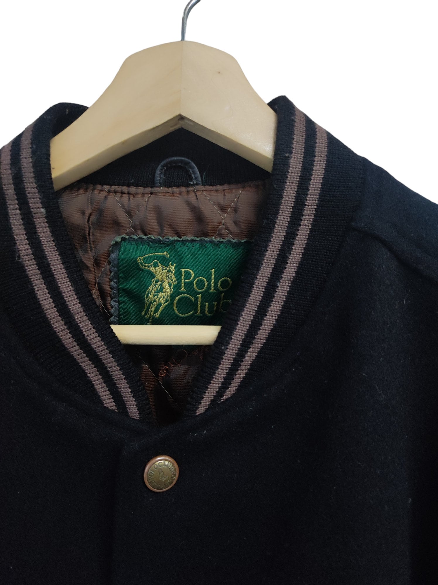 Vintag 90s Polo Club Varsity Jacket Letterman Jack Hamilton Leather ...