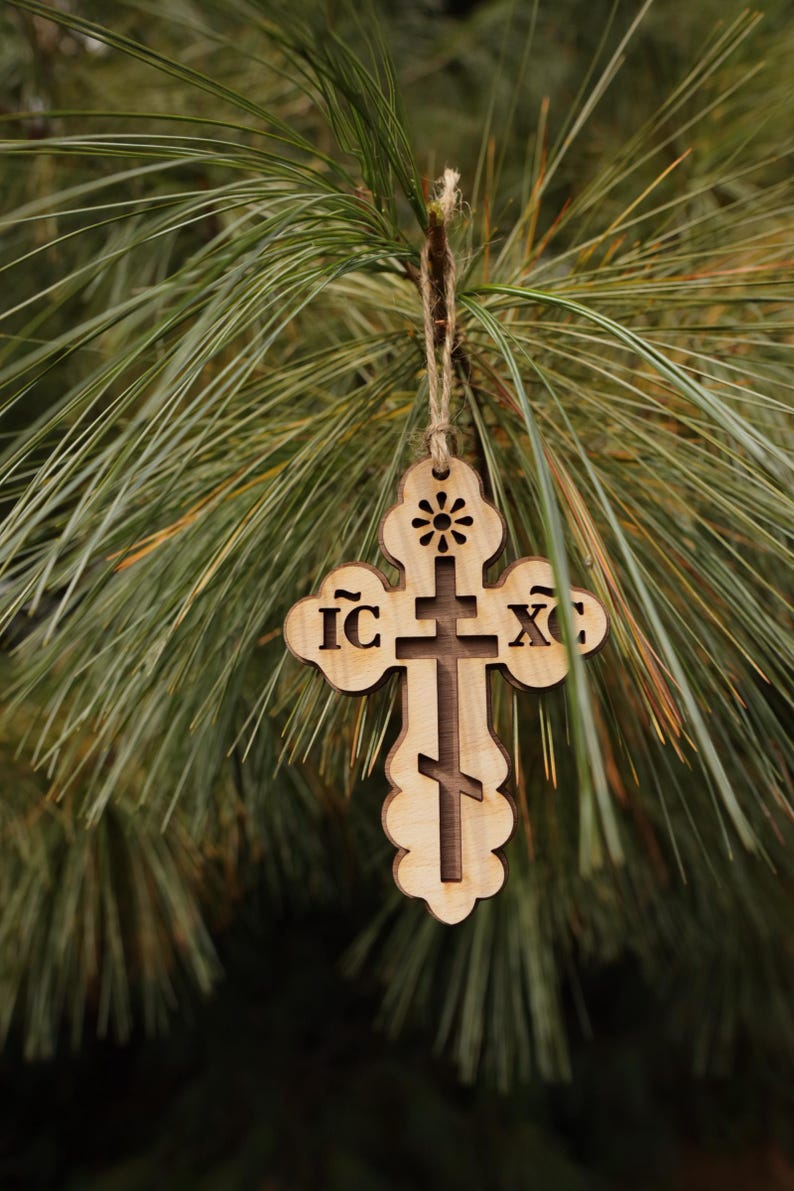 Orthodox Cross Christmas Ornament 2024, Custom Christian Cross ...