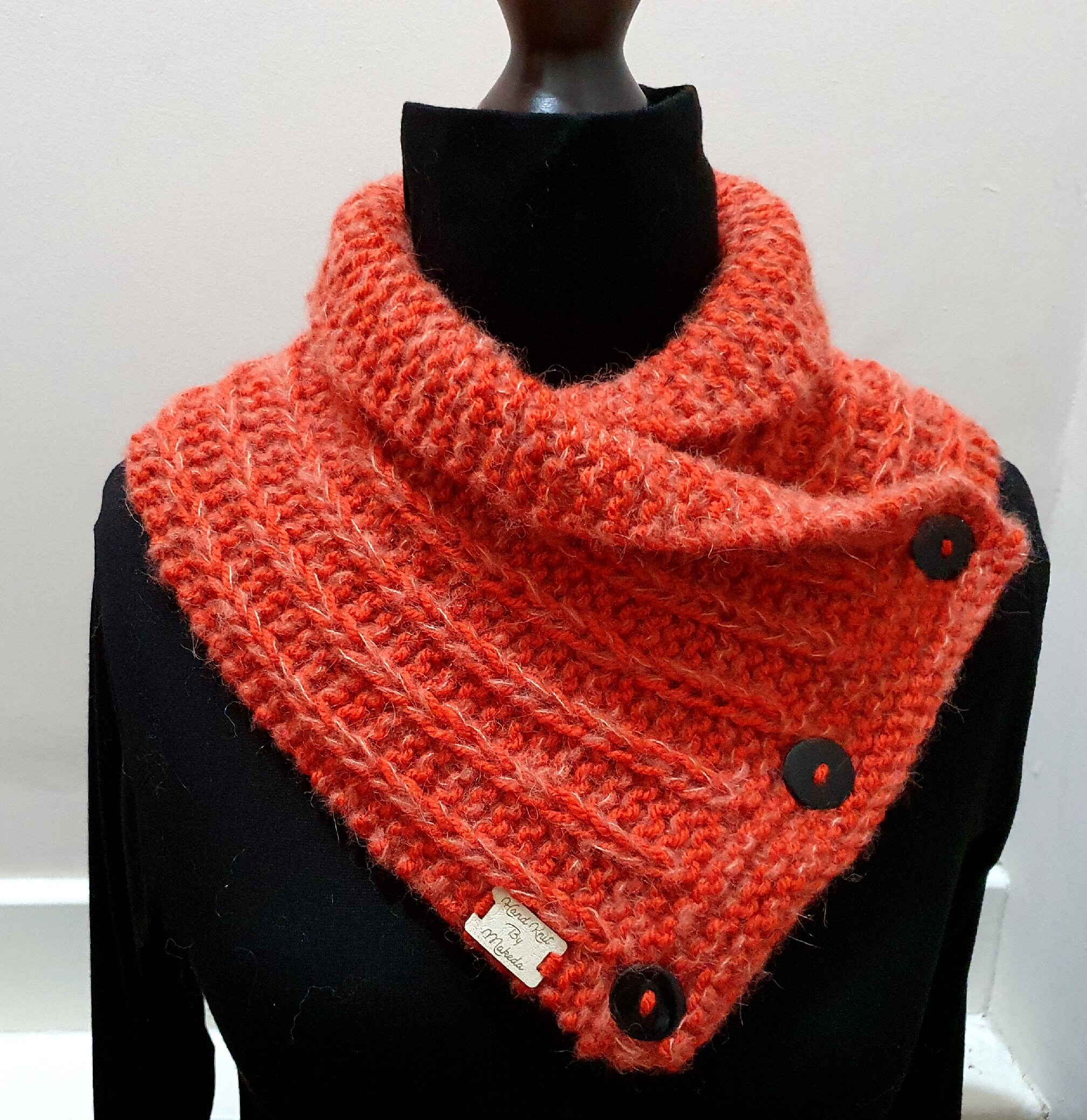 Chunky Button Neck Warmer Cowl Wool, Alpaca, Silk Hand Knit - Etsy