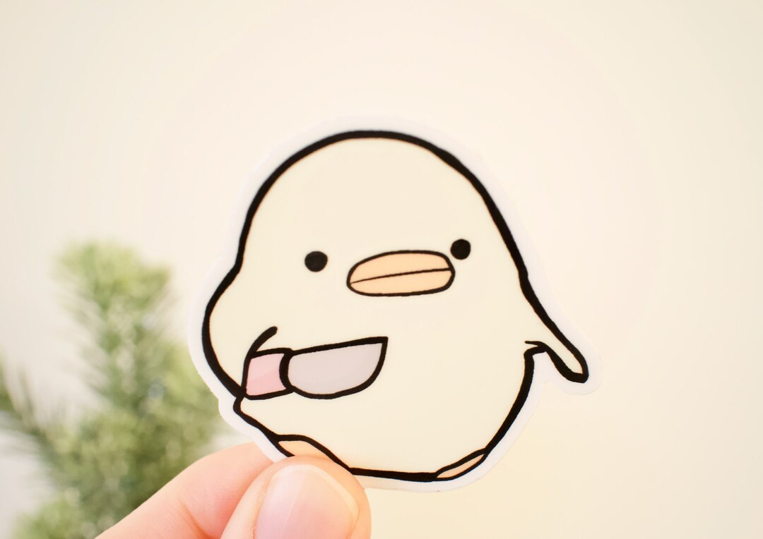 Duck With Knife Meme Vinyl Sticker - Etsy