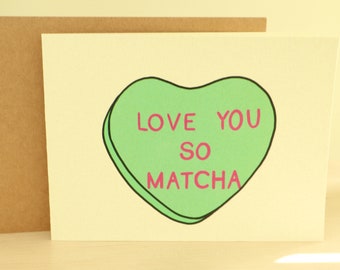 I Love You so Matcha Greeting Card, Birthday Card, Anniversary Card - Etsy