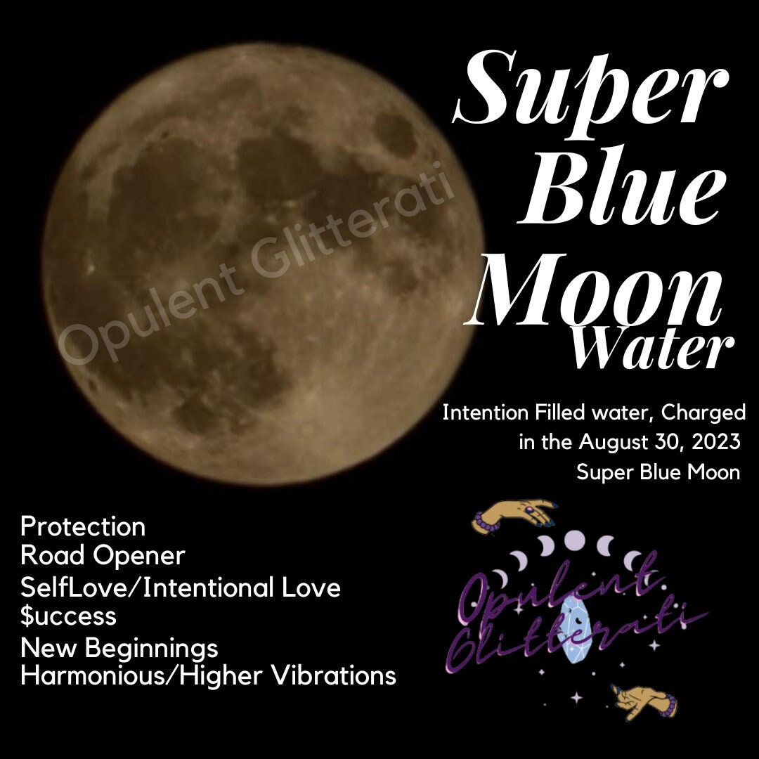 Super Blue Moon Intentionally Charged Full Moon Water - Etsy