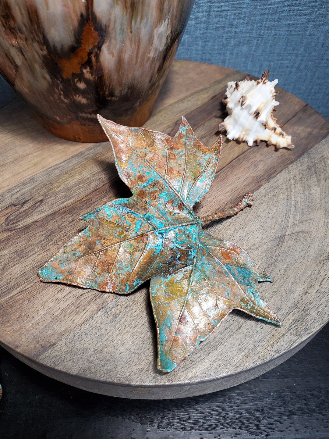 Copper Plated Sycamore Leaf. Copper Electroformed Leaf With Forced ...