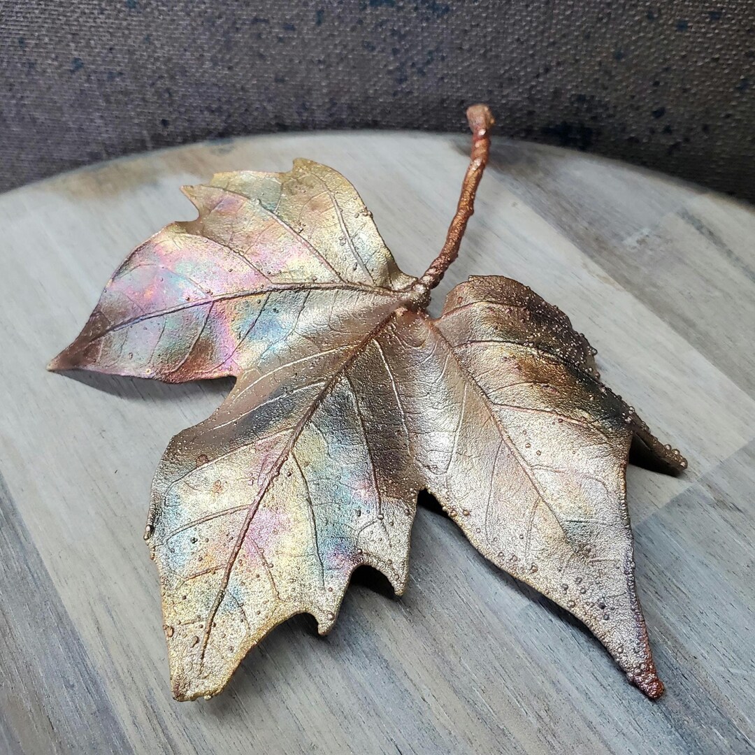 Copper Electroformed Sycamore Leaf With Flame Painted Patina. Real Leaf ...