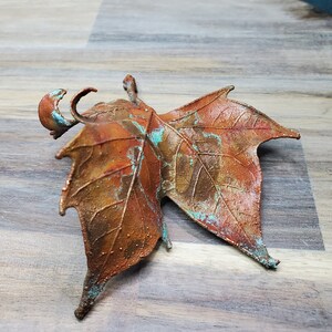 Copper Plated Sycamore Leaf. Copper Electroformed Leaf With Force ...