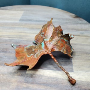 Copper Plated Sycamore Leaf. Copper Electroformed Leaf With Force ...