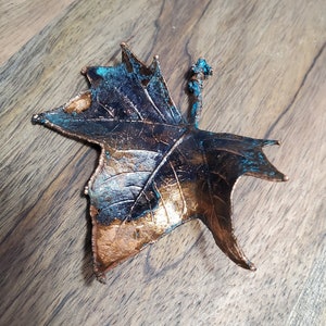 Real Copper Electroformed Sycamore Leaf With a Forced Salt Patina ...