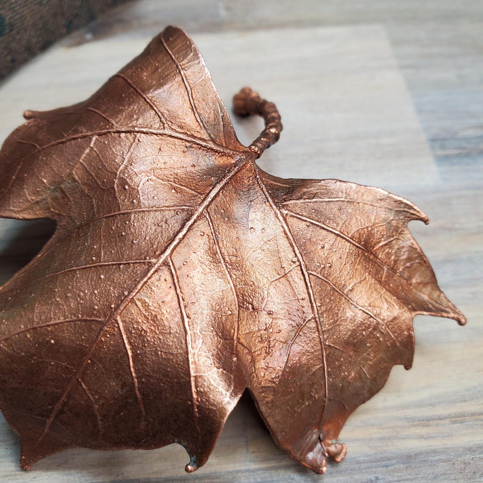 Copper Electroformed Sycamore Leaf. Copper Plated Leaf. Turning Real ...