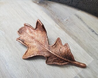 Copper Electroformed Oak Leaf. Copper Plated Leaf With Patina. Turning ...