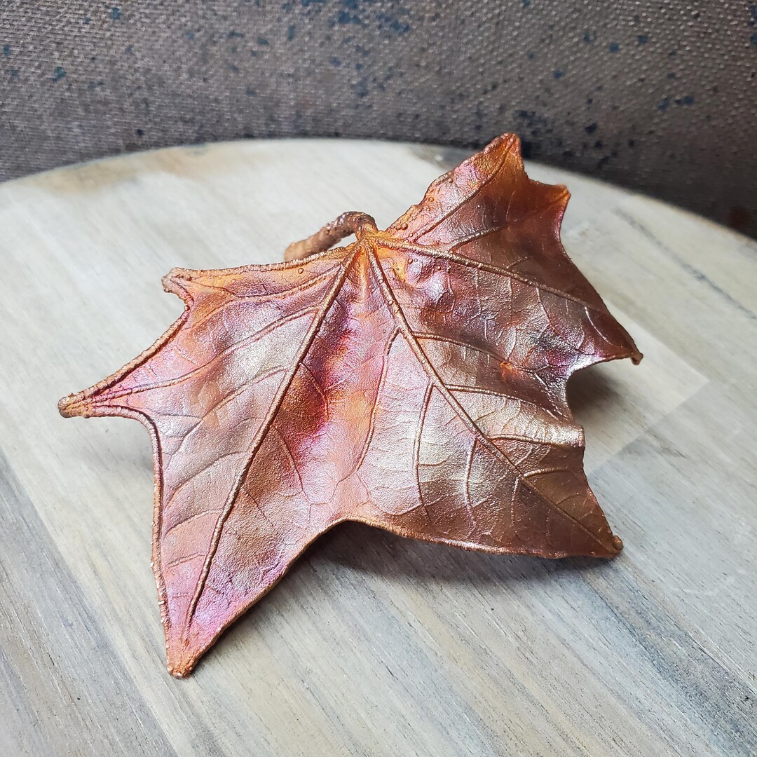 Copper Electroformed Sycamore Leaf With Flame Painted Patina. Real Leaf ...