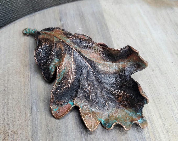 Copper Electroformed Oak Leaf. Copper Plated Leaf. Turning Real Leaves ...