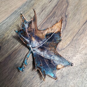 Real Copper Electroformed Sycamore Leaf With a Forced Salt Patina ...