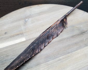 Copper Electroformed Feather With Patina. Real Feather That's Been ...